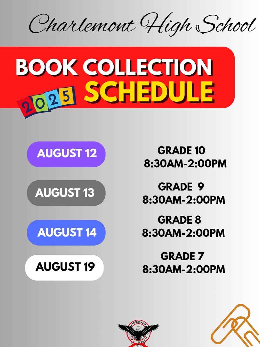 📚 Book Collection Schedule – 2025